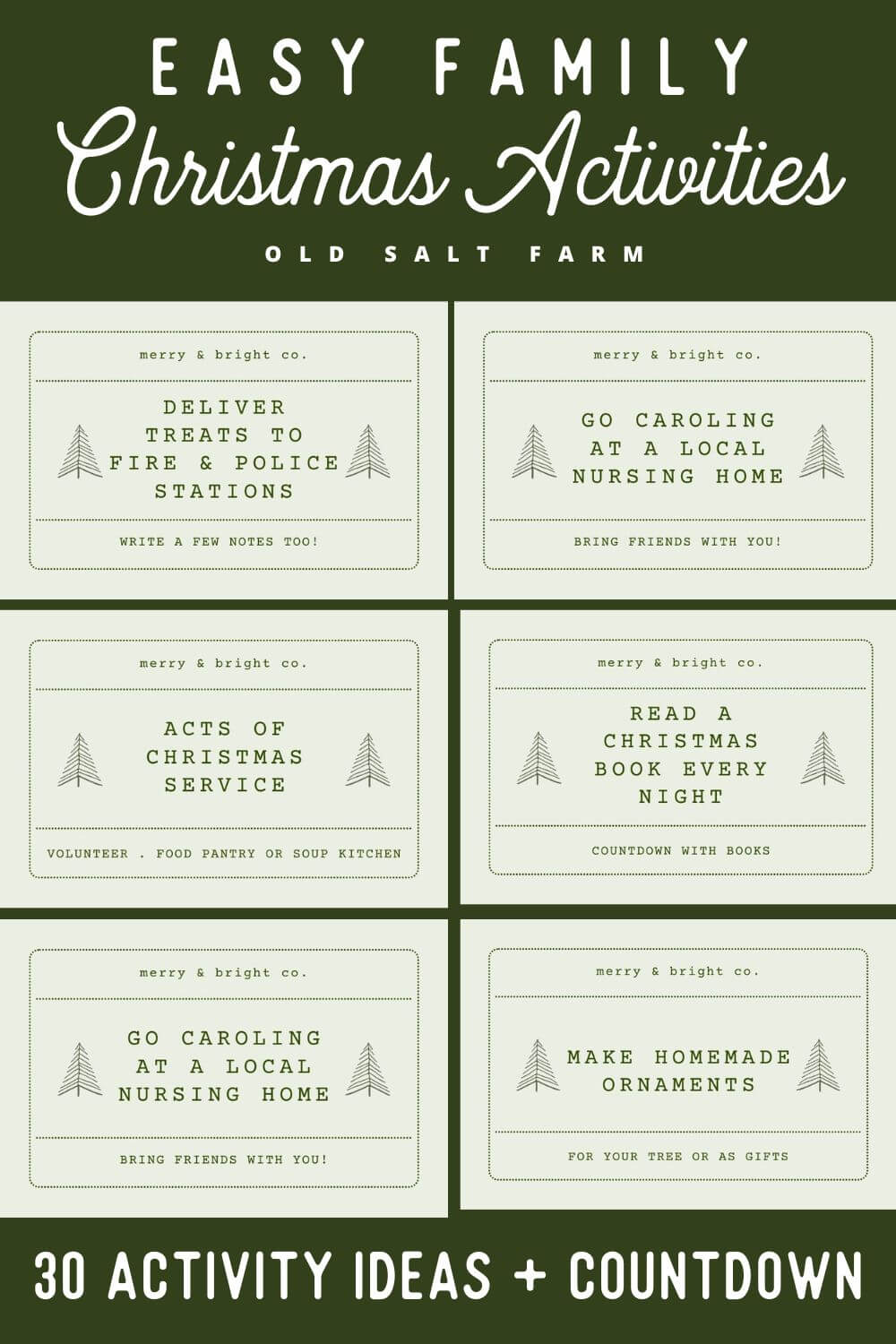 30 Christmas Countdown Activities | Old Salt Farm