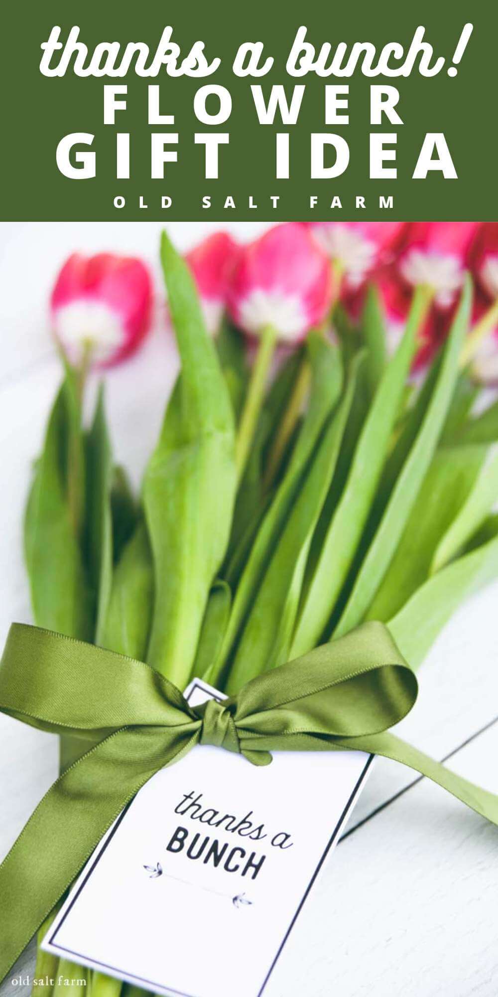 Thanks a Bunch! | Printable Gift Tag for Flowers | Old Salt Farm