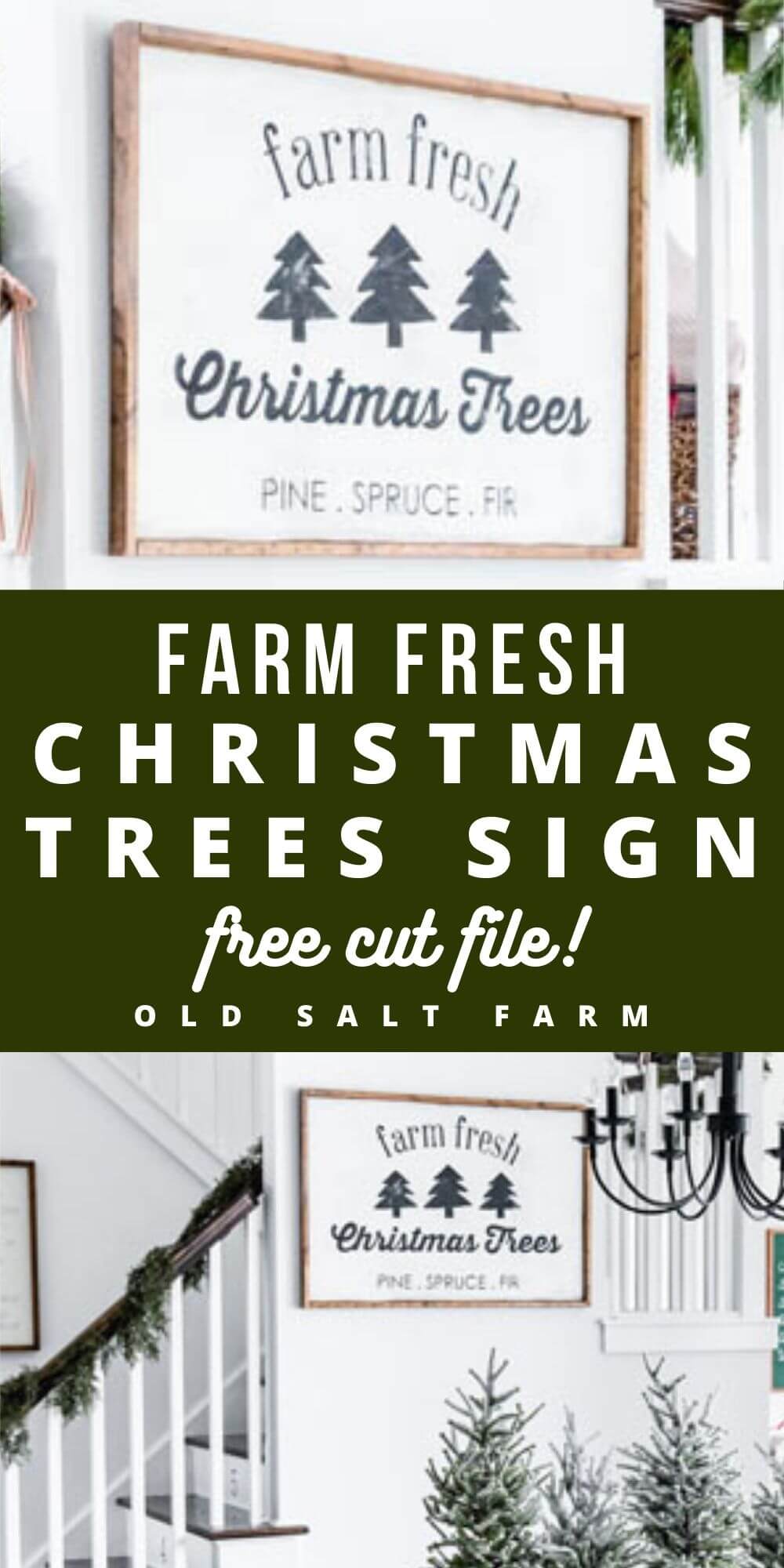 DIY Farm Fresh Christmas Trees Sign | Cut File Included | Old Salt Farm