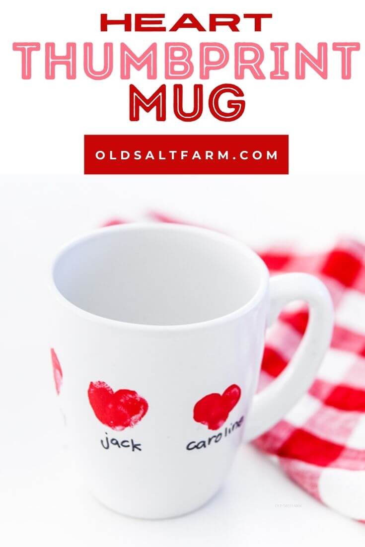 Heart Thumbprint Mug | Valentine's Day Gift Idea | Old Salt Farm
