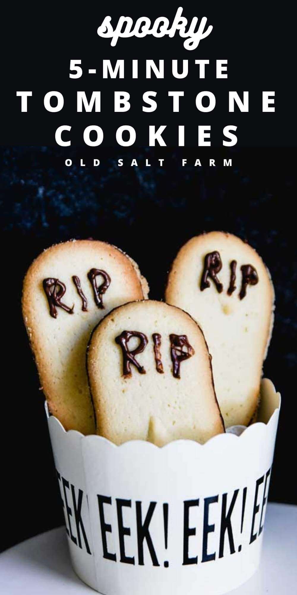 5-Minute Tombstone Cookies for Halloween | Old Salt Farm