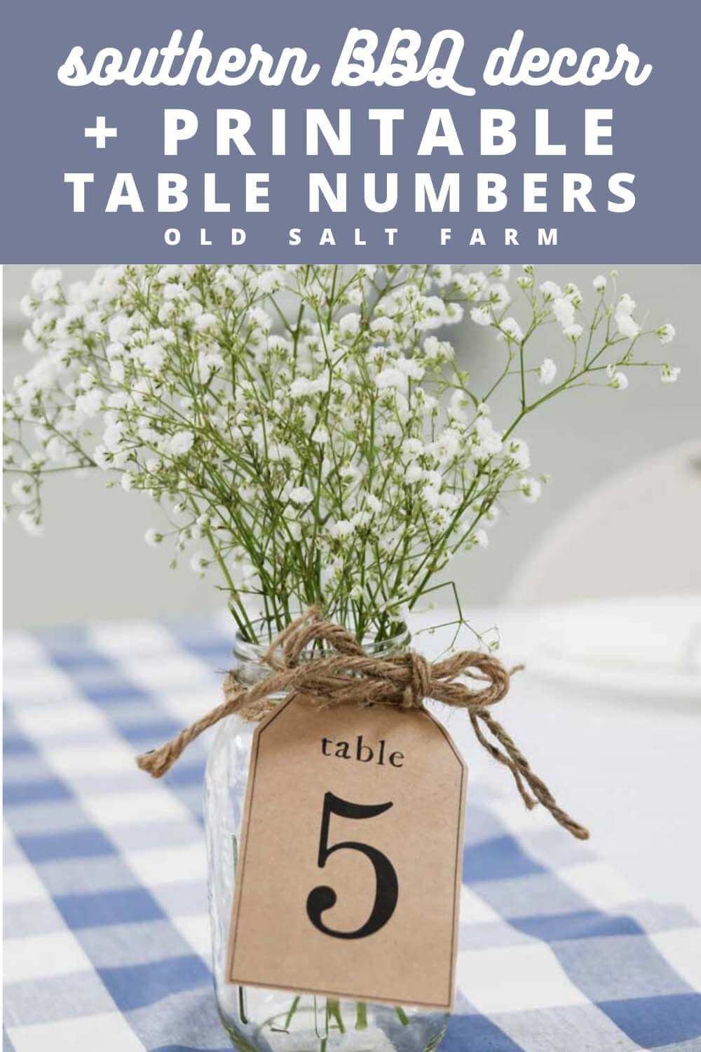 Printable Table Numbers | Southern BBQ Decor | Old Salt Farm