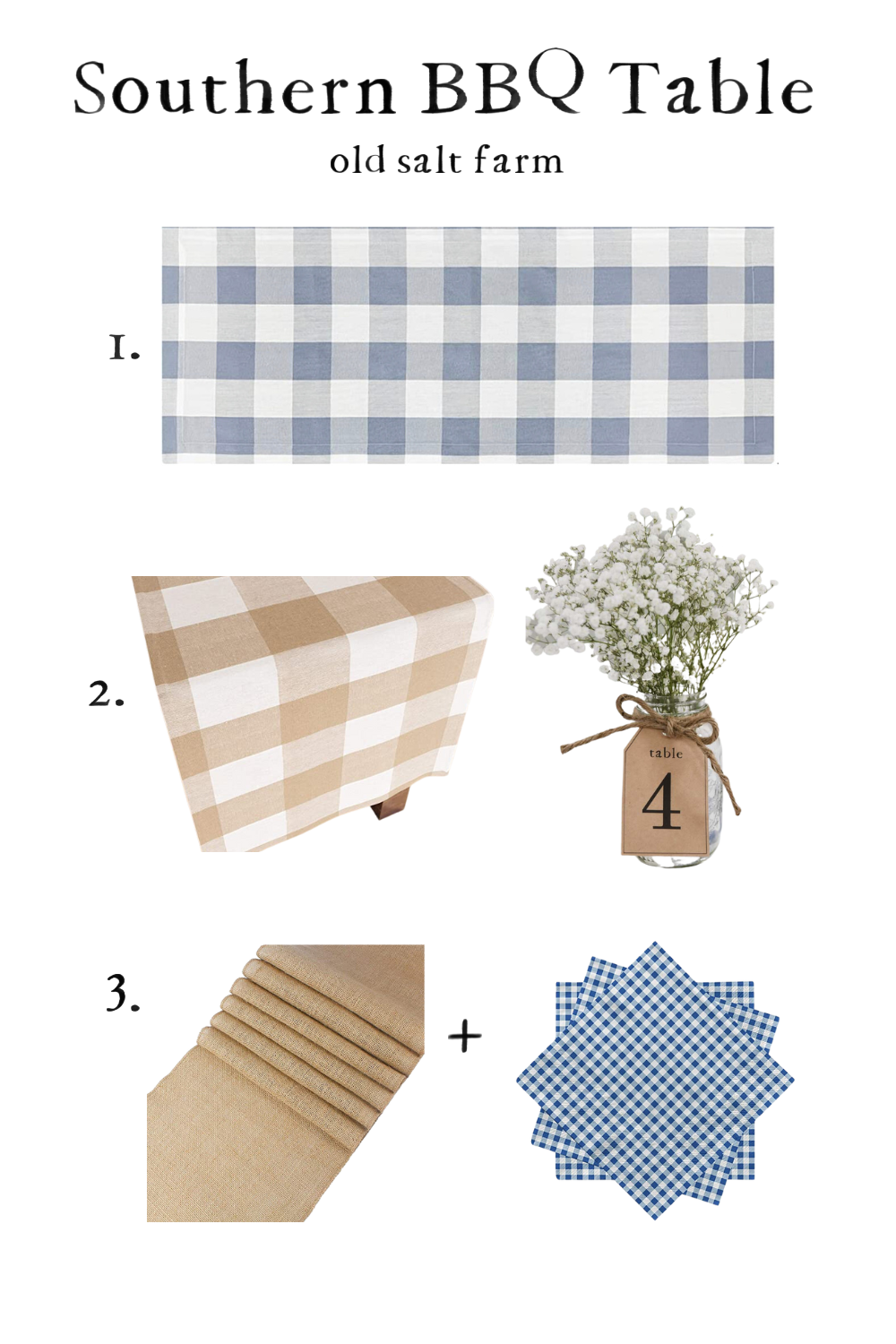 Printable Table Numbers | Southern BBQ Decor | Old Salt Farm