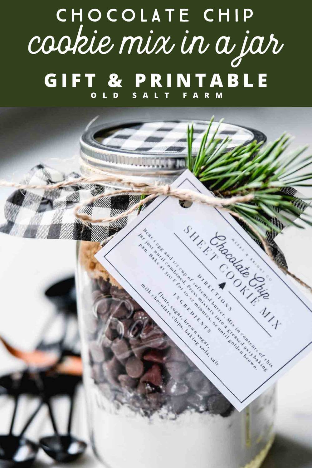 Chocolate Chip Cookie Mix in a Jar + Gift Tag | Old Salt Farm